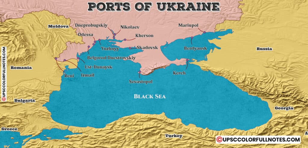 Ports Of Ukraine [MAP] - UPSC Colorfull notes