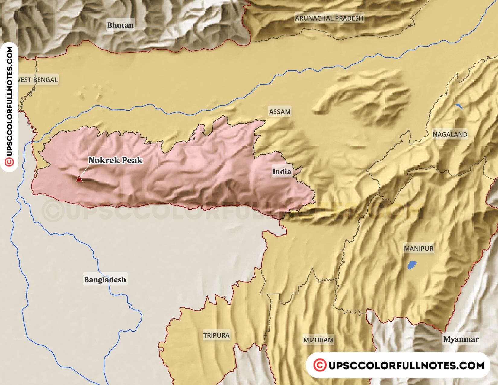 Shillong Peak in Meghalaya [MAP] - UPSC Colorfull notes