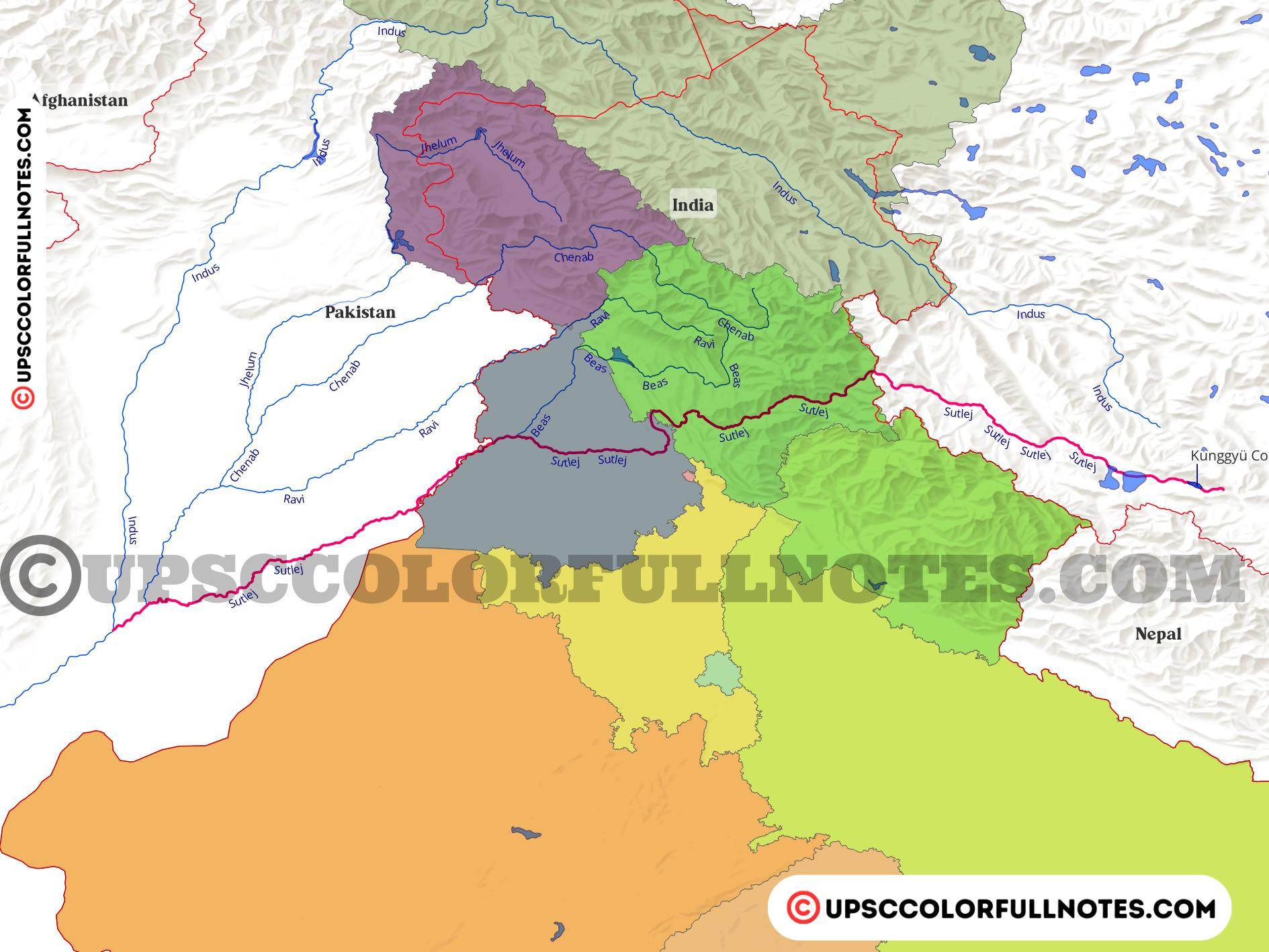 Discover the amazing Indus river system and its tributaries [MAP ...