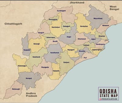 Download Odisha Map - 5 Ultra HD MAP - UPSC Colorfull notes