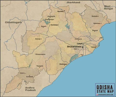 Download Odisha Map - 5 Ultra HD MAP - UPSC Colorfull notes